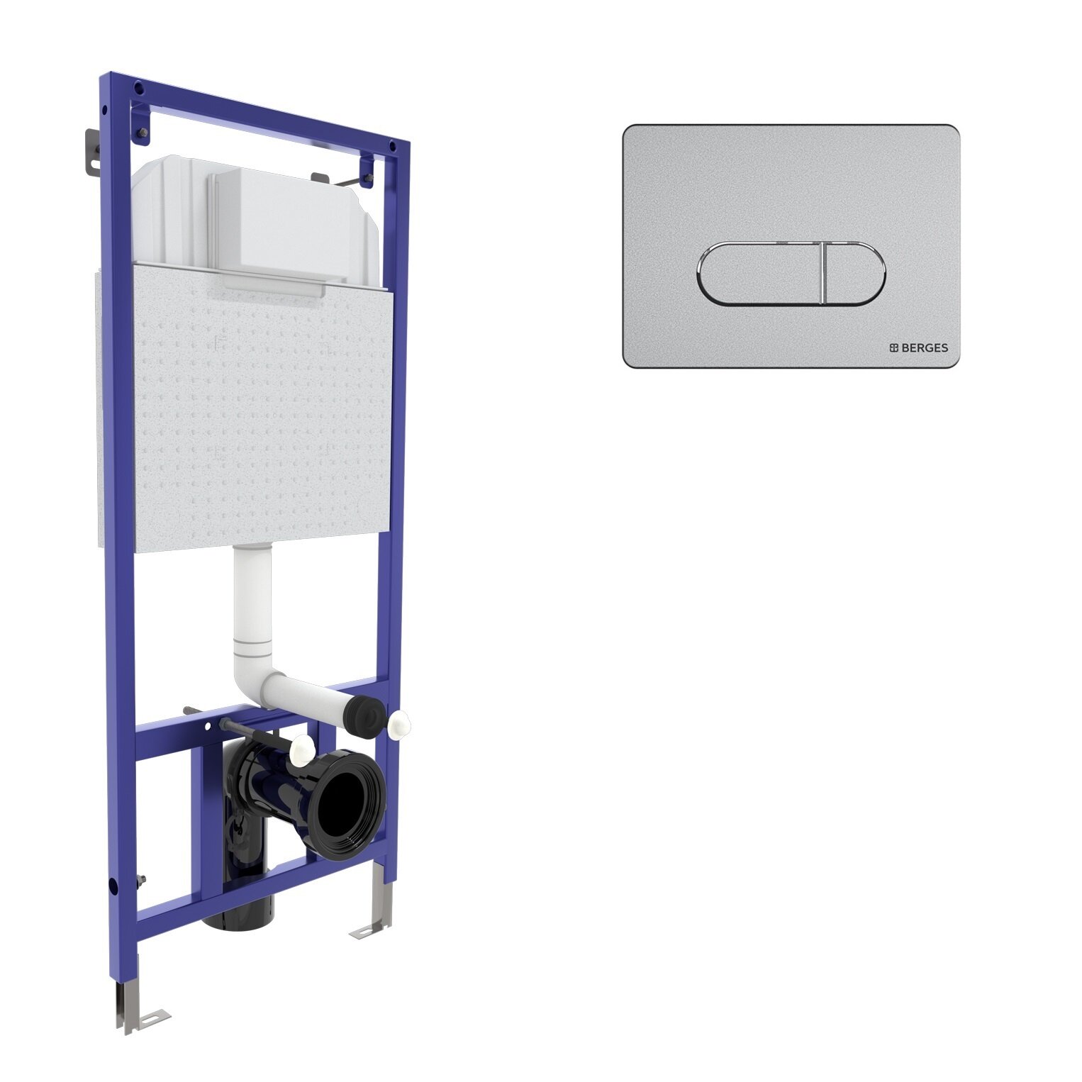 Инсталляция для скрытого монтажа унитаза "Novum" кнопка D2 матовый хром