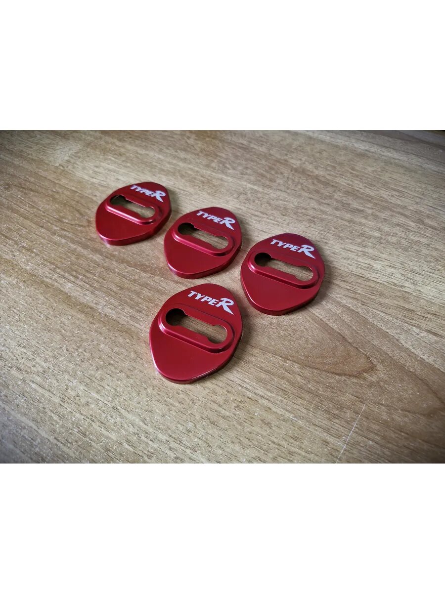 Накладки замков дверей TypeR красн. Хонда Аккорд 7, 8, Цивик