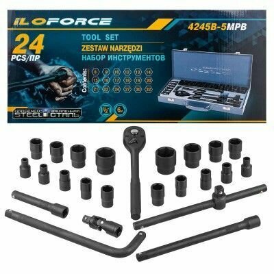 Набор инструментов ILOforce 24 предмета 1/2' (6-гранные), 8-32 мм