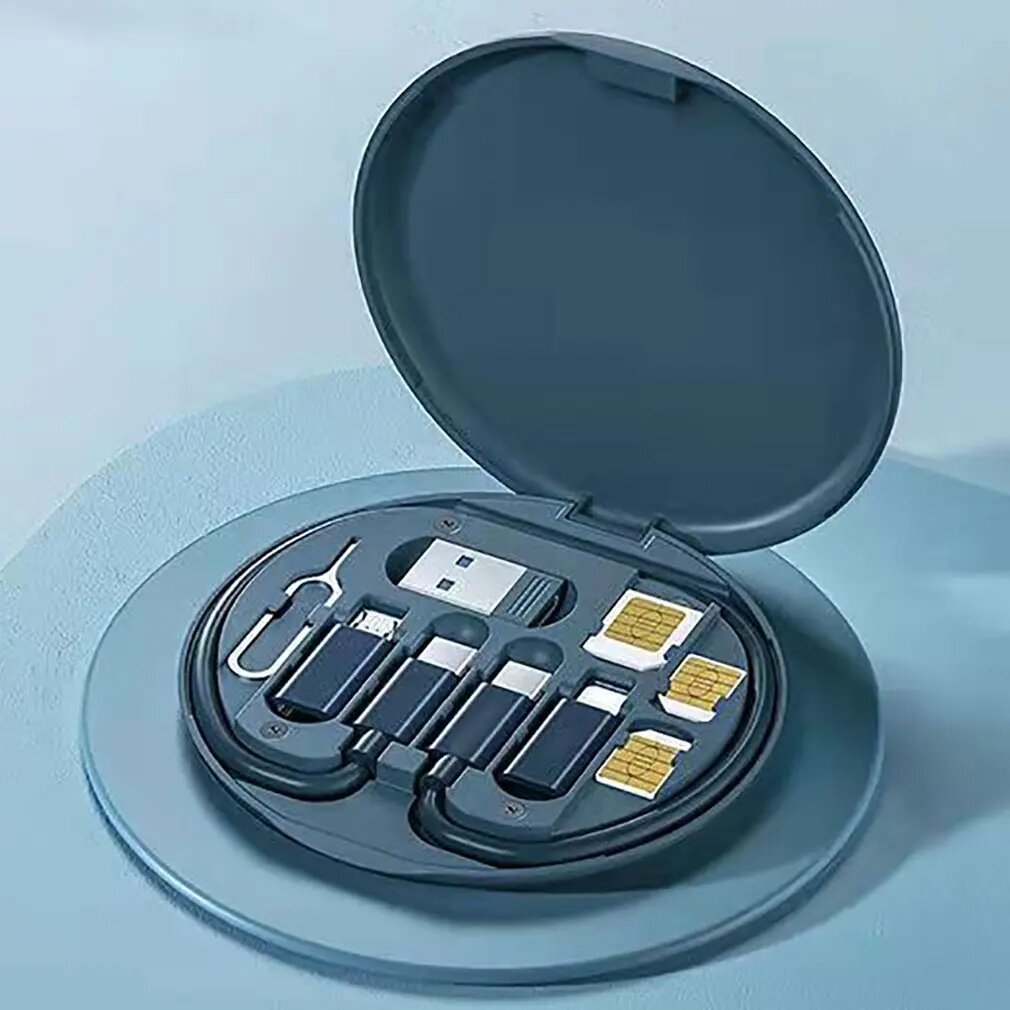 Набор переходников Type-C, Micro USB, SIM-карт, Blue Only Box