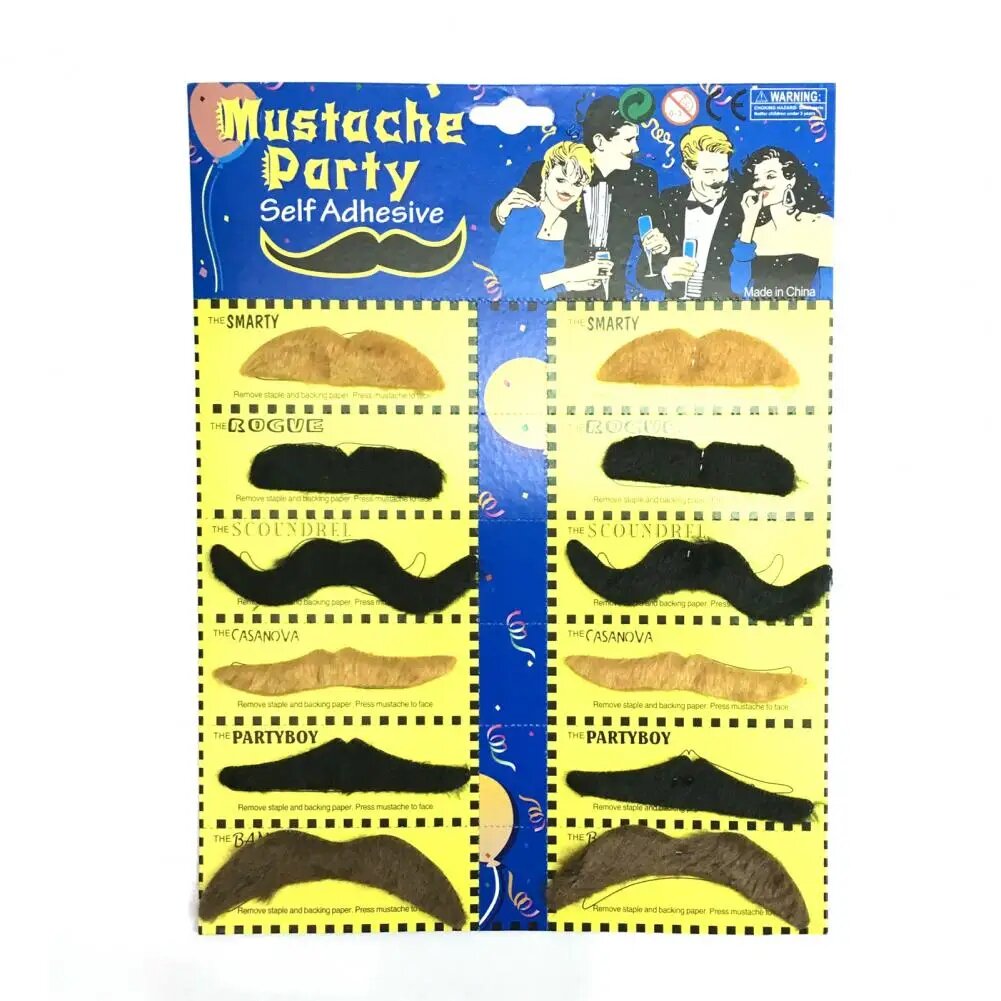 Забавные накладные усы, многоразовые украшения, новинка, косплей, накладная борода, реквизит для фотобудки, костюм для вечеринки, бороды, усы