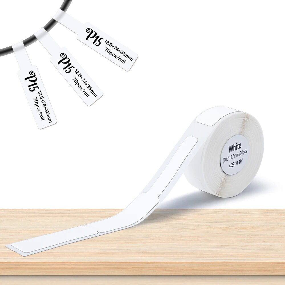 UniPlus этикетки бумажные белые P15 70 шт White Cable