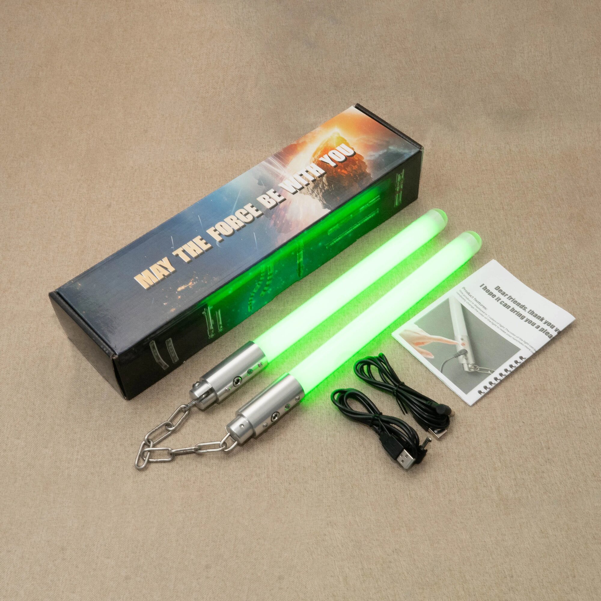 Светодиодные Нунчаку серебристого цвета