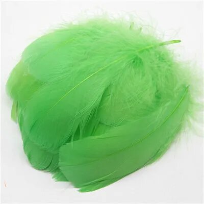 Окрашенные гусиные перья SWANFeathers 4-15 см Зеленый, DZP 50P 9-14cm, fruit green