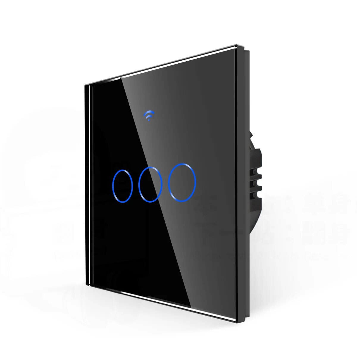 Умный сенсорный выключатель света Bingoelec для Alexa и Google Home black 3 Gang