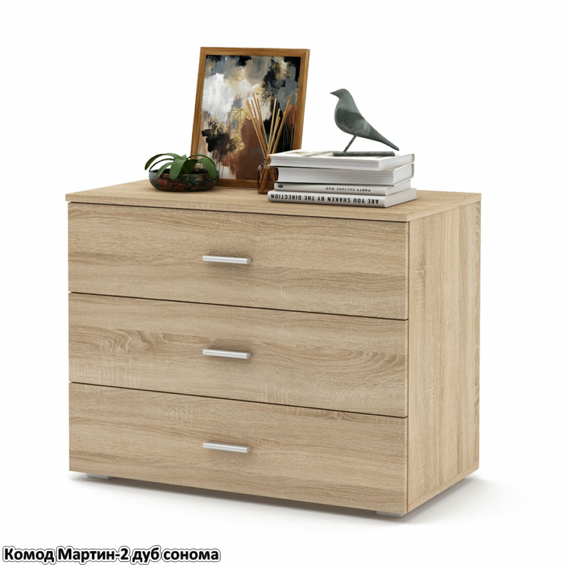 Комод Мартин-2 Дуб сонома, ЛДСП, МФ Владимир VMF, 80,4х63,3х40 см.