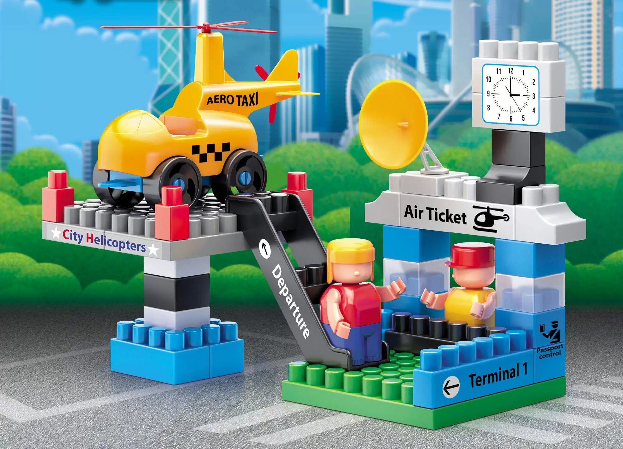 Конструктор Bauer Avia Blocks "Аэротакси", 56 деталей, пластик