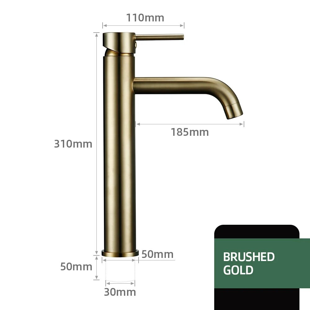 Смеситель для раковины Brushed Gold 03053-3-BG