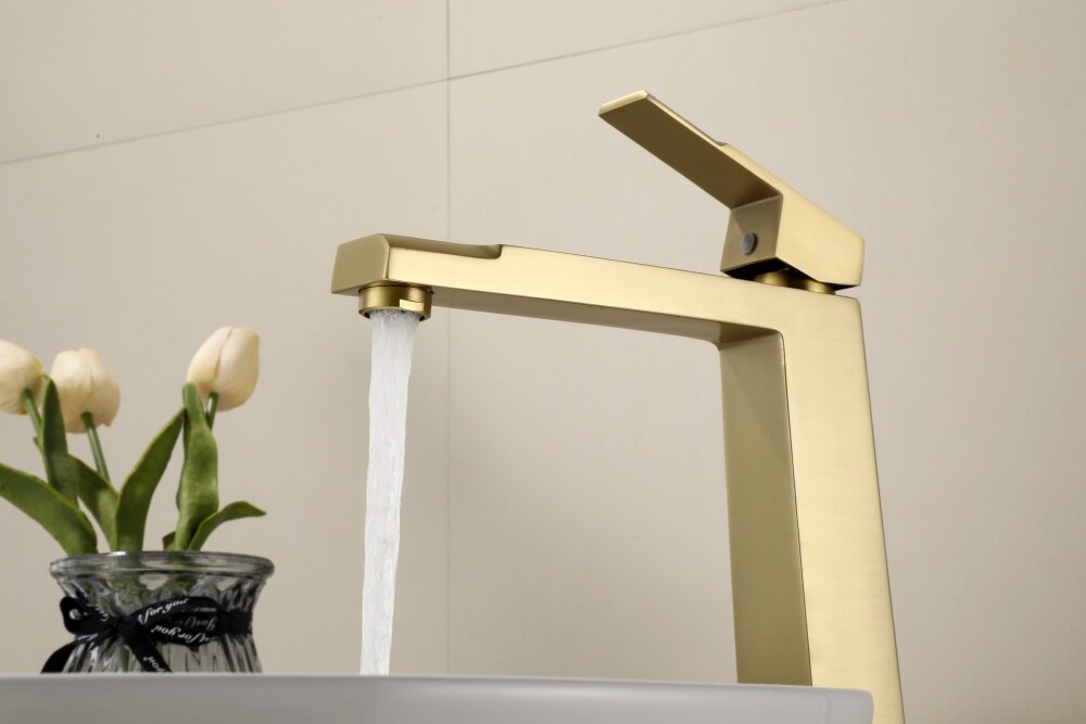 Смеситель для раковины-чаши из латуни Hansen HL11095-D матовое золото