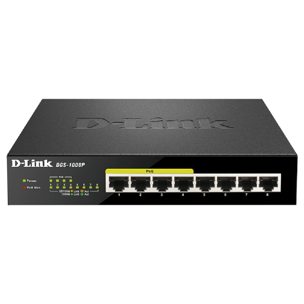 Коммутатор DGS-1008P D-Link Для средних рабочих групп