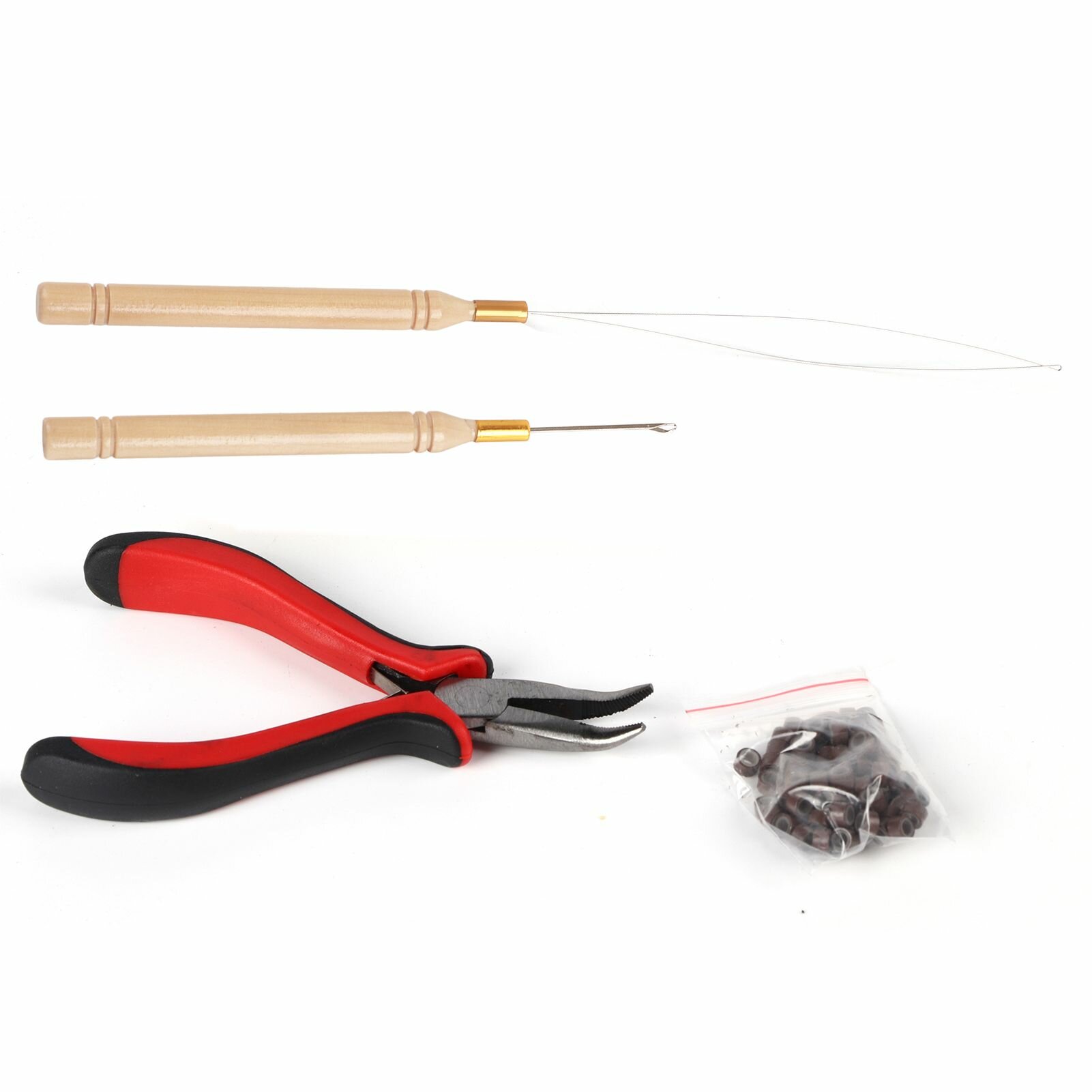 100 шт. Набор инструментов для наращивания волос с микрокольцами, силиконовые бусины, аксессуары для наращивания волос