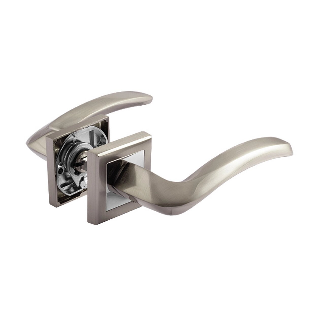 Нора-м 112К AL ручка дверная, матовый никель, для межкомнатной двери, стильный дизайн