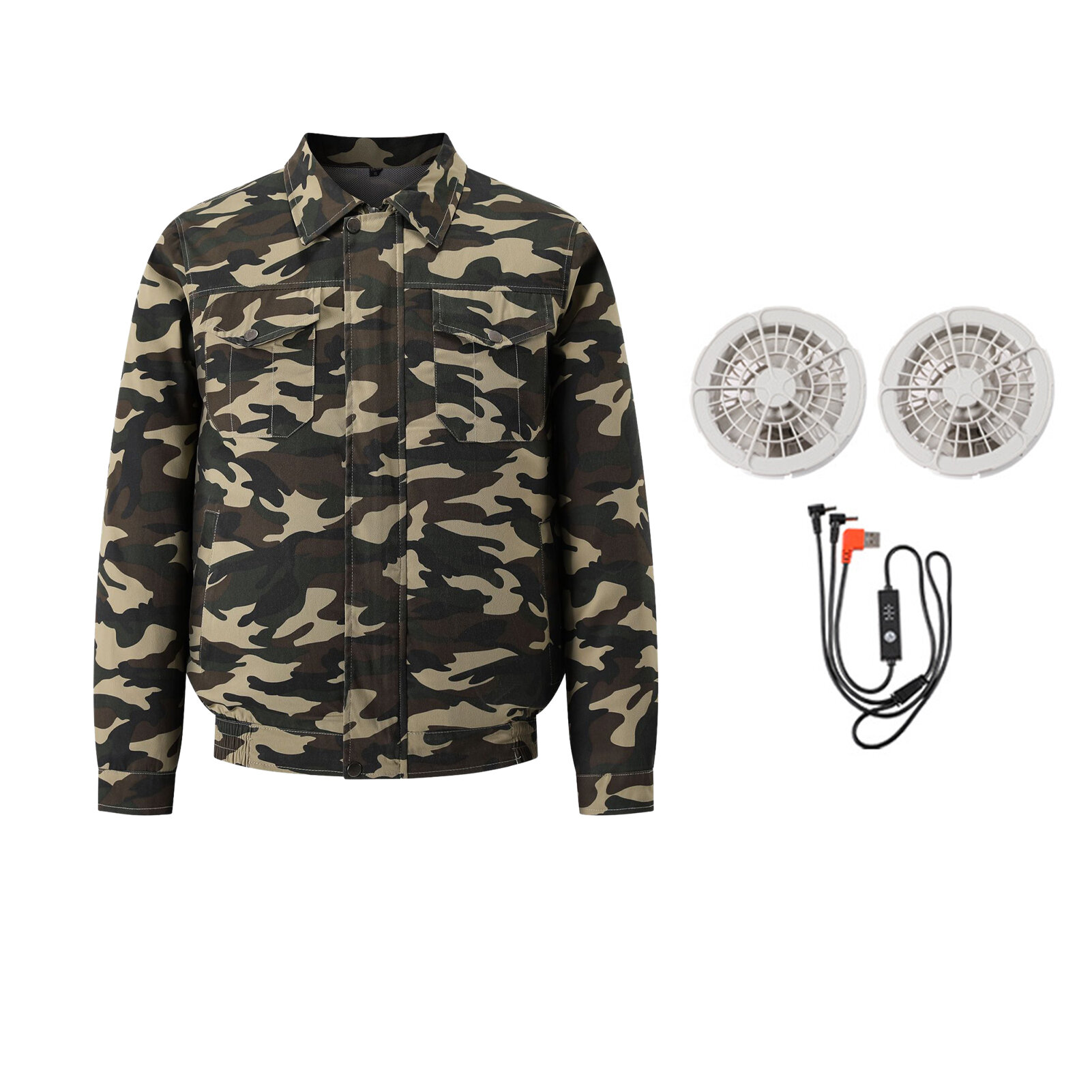 Куртка с вентилятором, USB-вентилятором, летняя одежда, носимая куртка с вентилятором, 4 скоростями ветра, кондиционером переменного тока, с вентиляторами для работы, активного отдыха на природе, рыбалки, походов