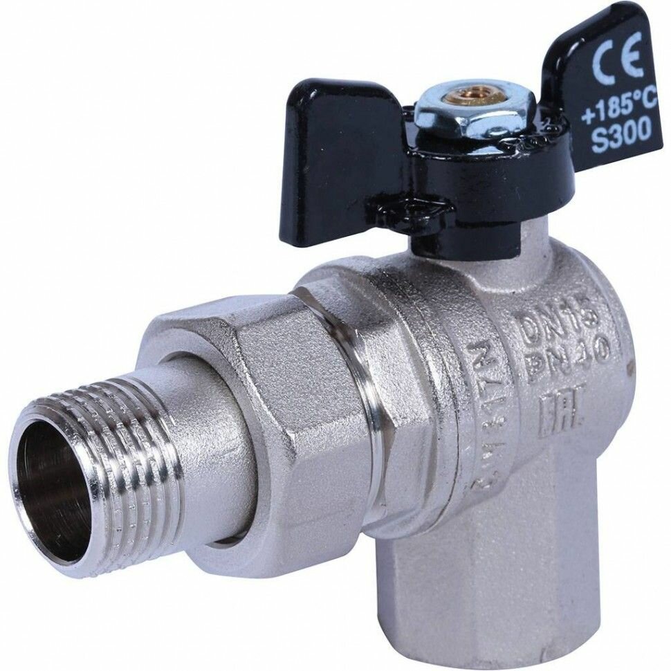 Кран шаровый угловой НГ 1/2' BUGATTI бабочка