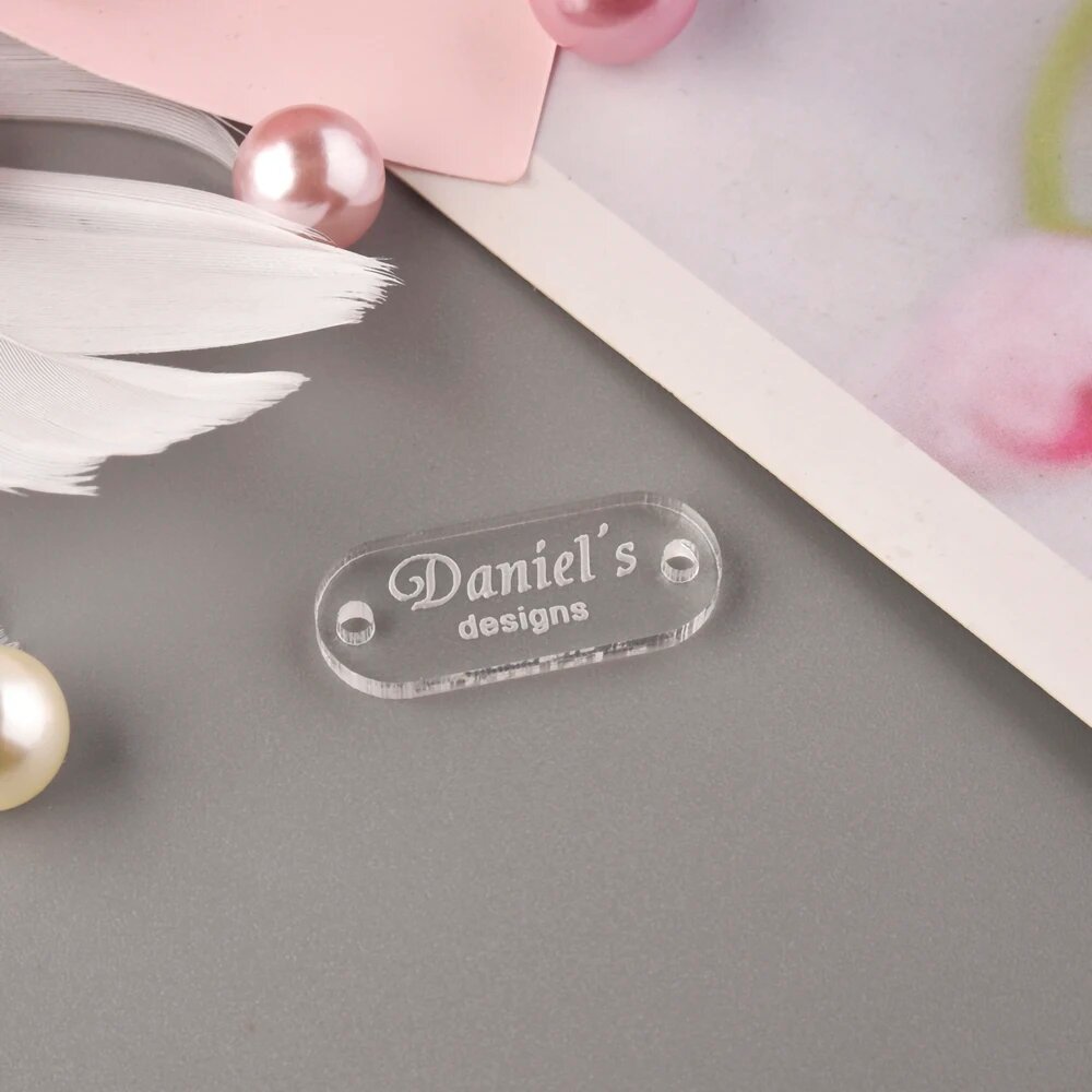Акриловые бирки Daniel's designs, 2.5x1 см, Style3Clear