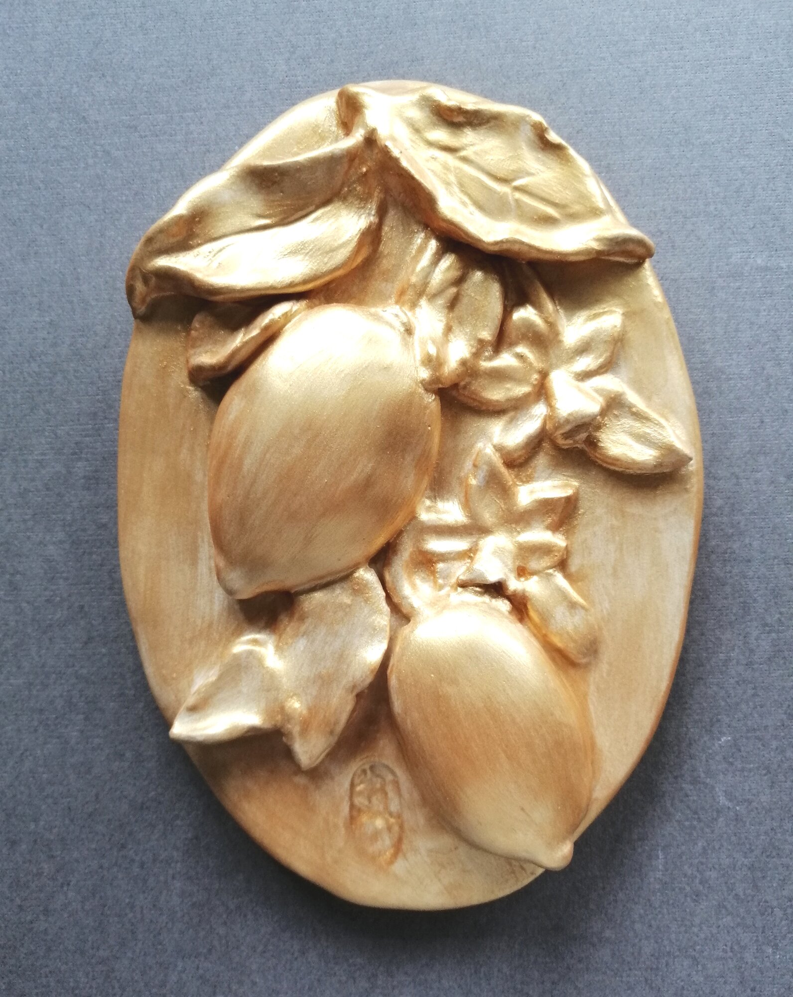 Панно из гипса "Лимоны" Художник Новикова Виктория. Панно на стену, декор для кухни ручная работа