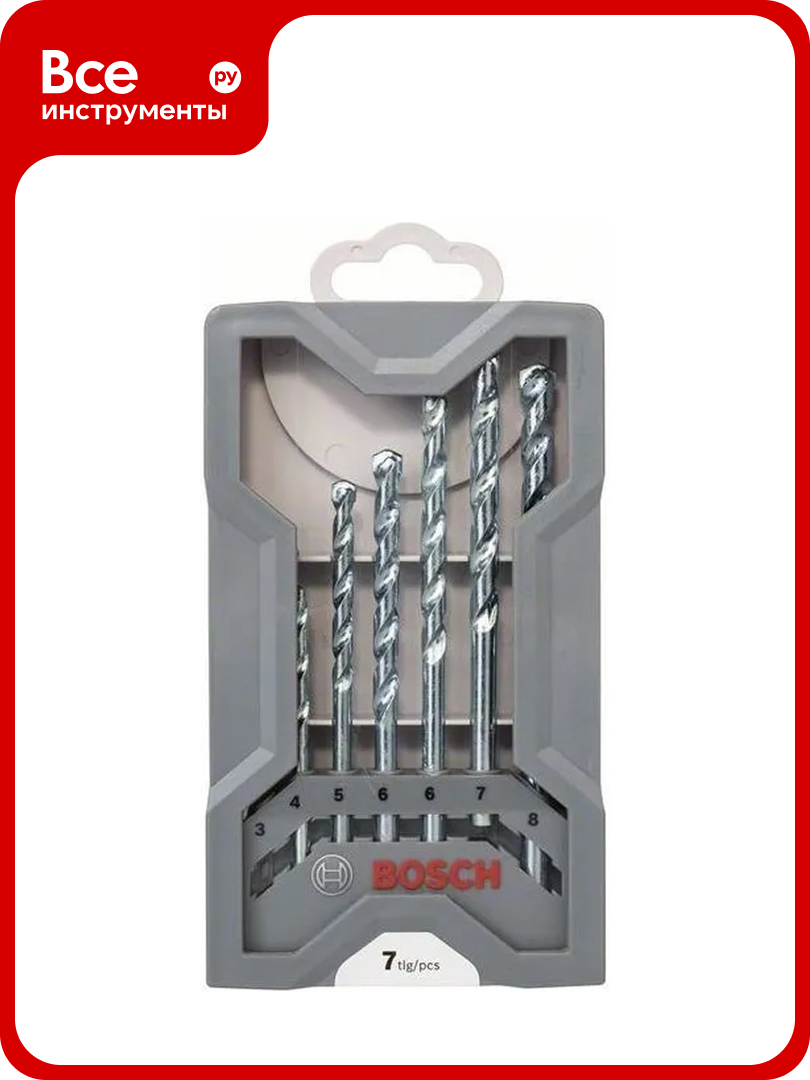 Набор сверл по бетону/камню Bosch CYL-1 3, 4, 5, 6, 6, 7, 8 мм 2.607.017.079