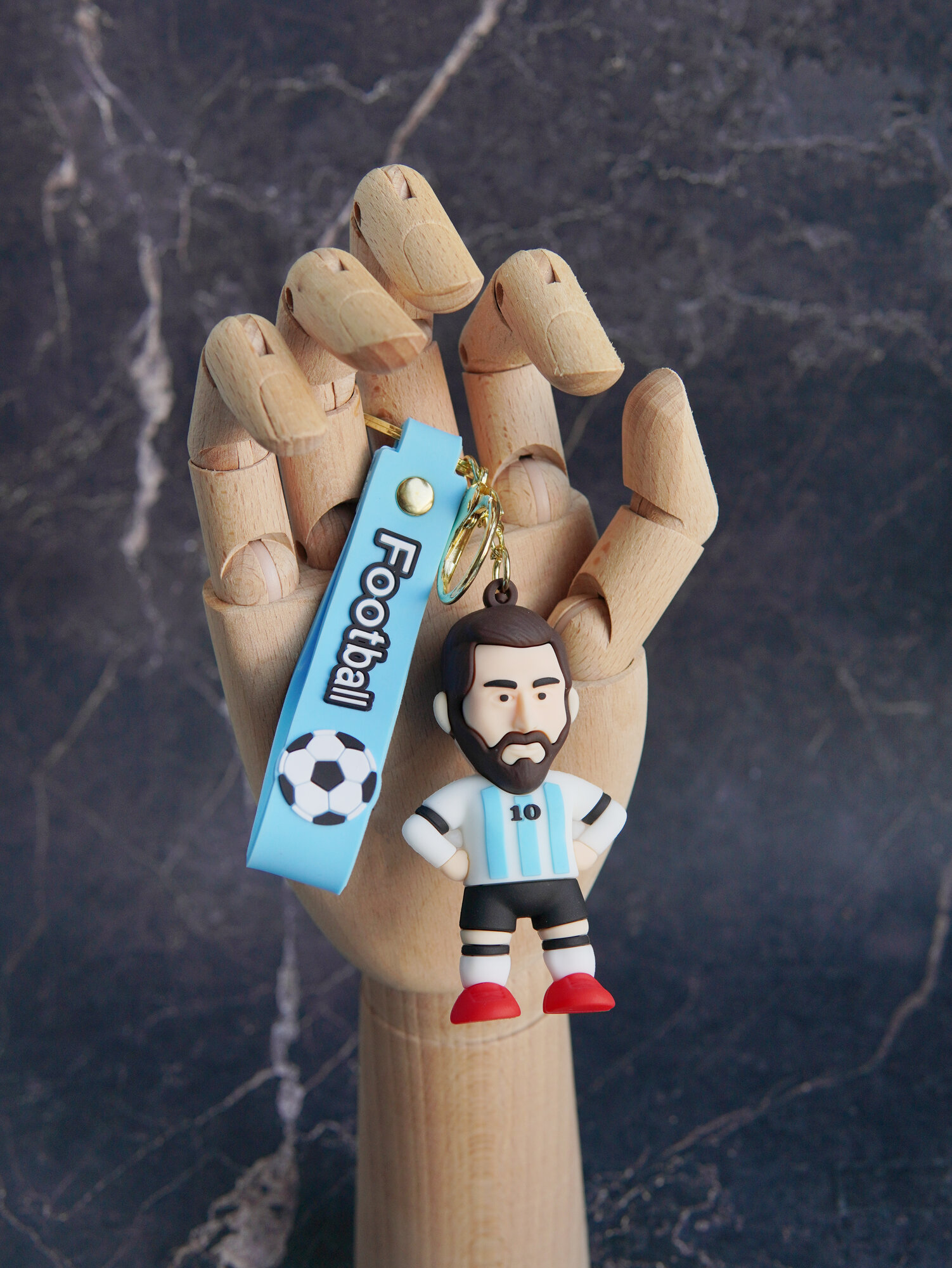 Брелок футболист Месси, 8,7 см | Лионель Месси | Легенда футбола | Подарок болельщику | Panda_Print