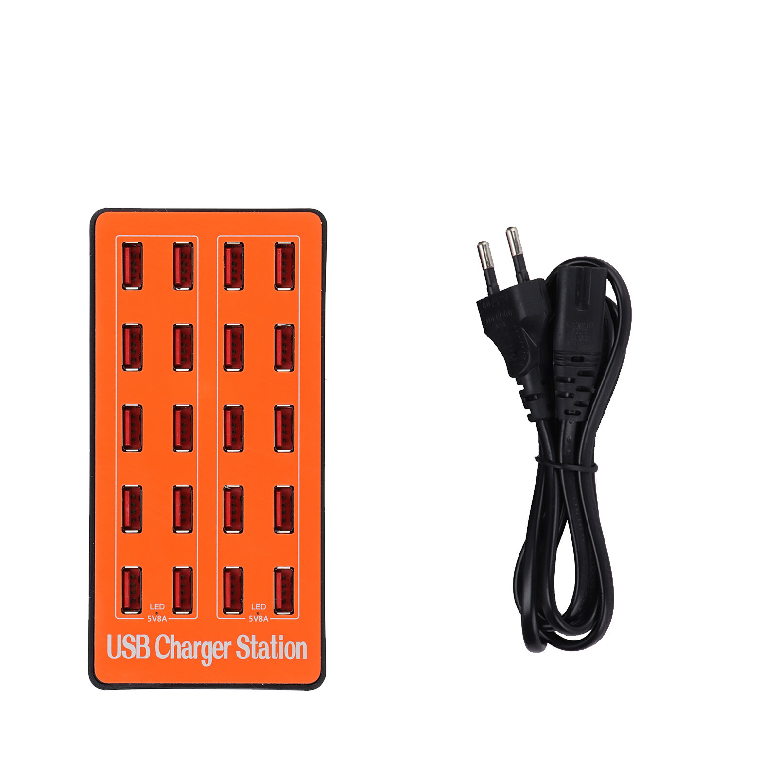 Зарядная станция USB на 20 портов, быстрое сетевое зарядное устройство для нескольких устройств, умный концентратор питания с вилкой ЕС 100 240 В для дома, офиса и путешествий