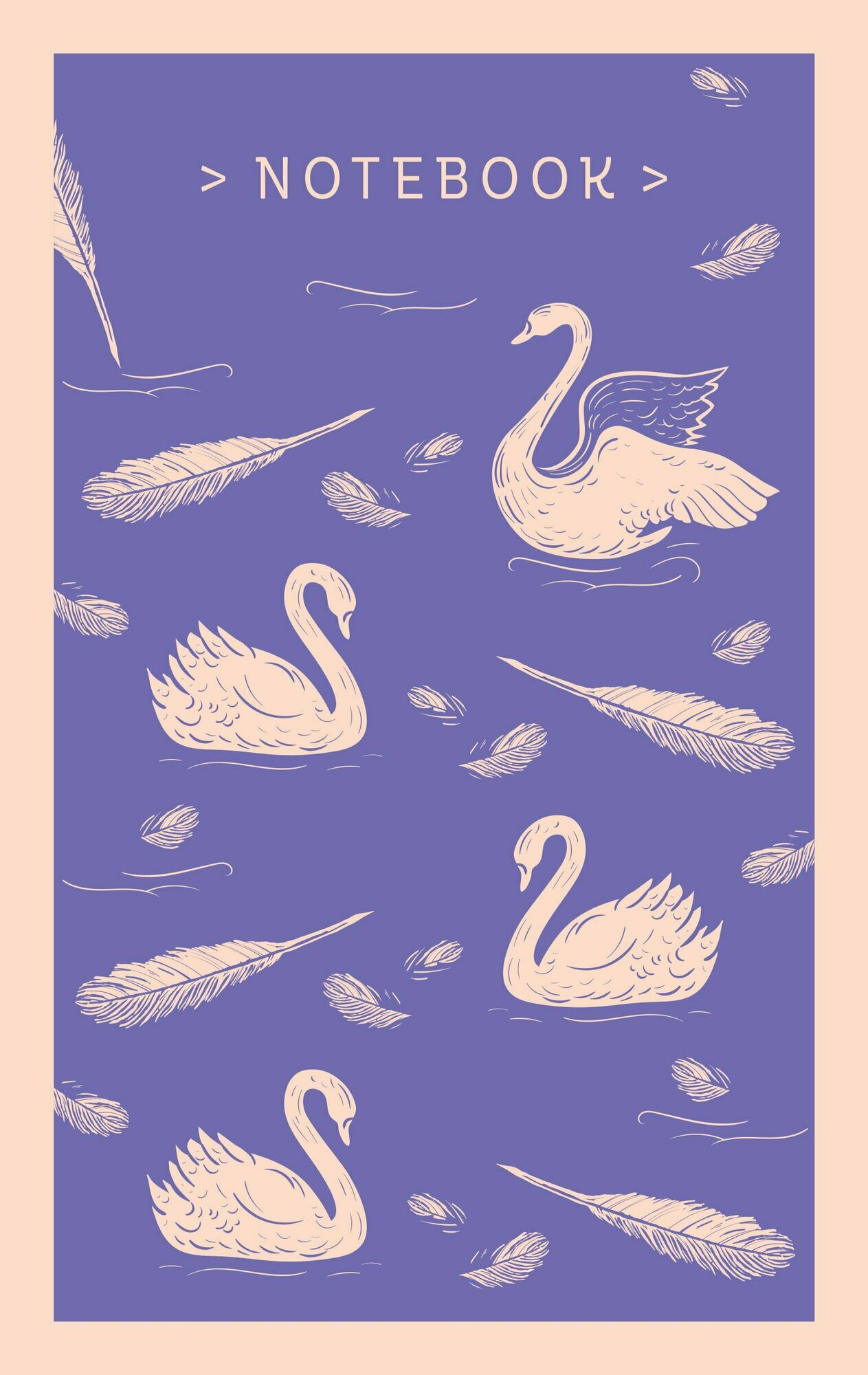 Книга для записей А5 96л тчк. "Нежные лебеди" 7БЦ, 125*200мм, выб. лак.