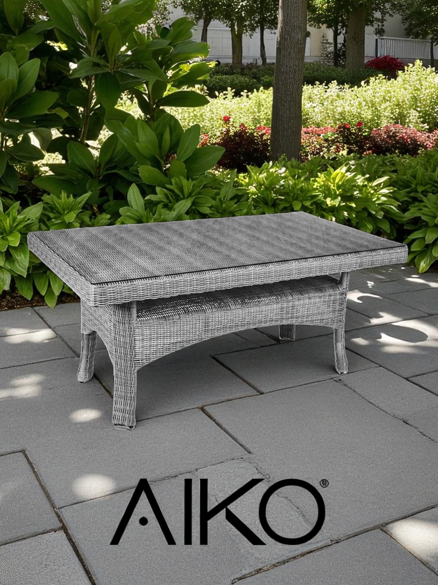 Садовый обеденный стол из искусственного ротанга AIKO Korilius прямоугольный