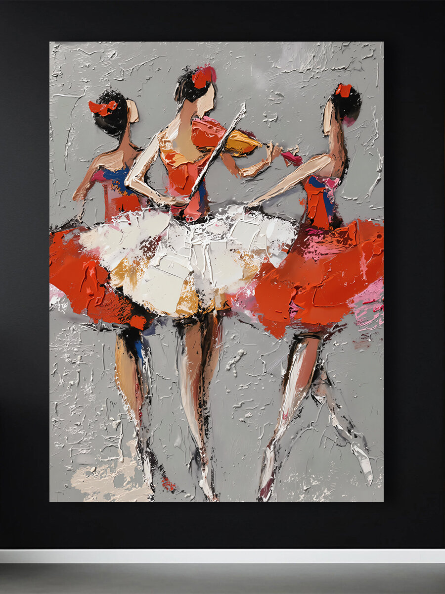 Картина интерьерная - "Абстрактные люди, силуэты" , 40х60 см.