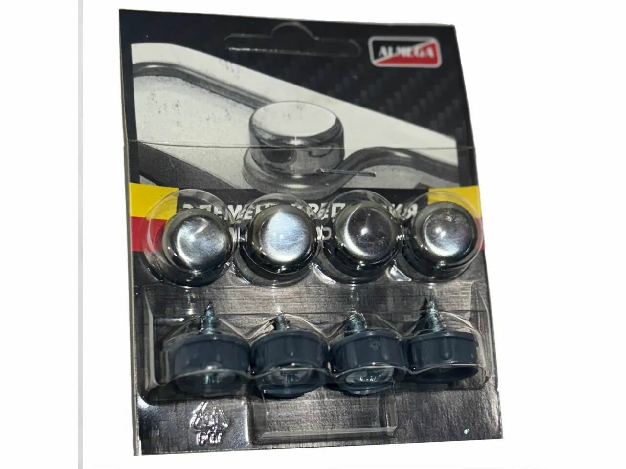 Болты номерного знака в блистере с хром-колпачком (под саморез) (в блистере)