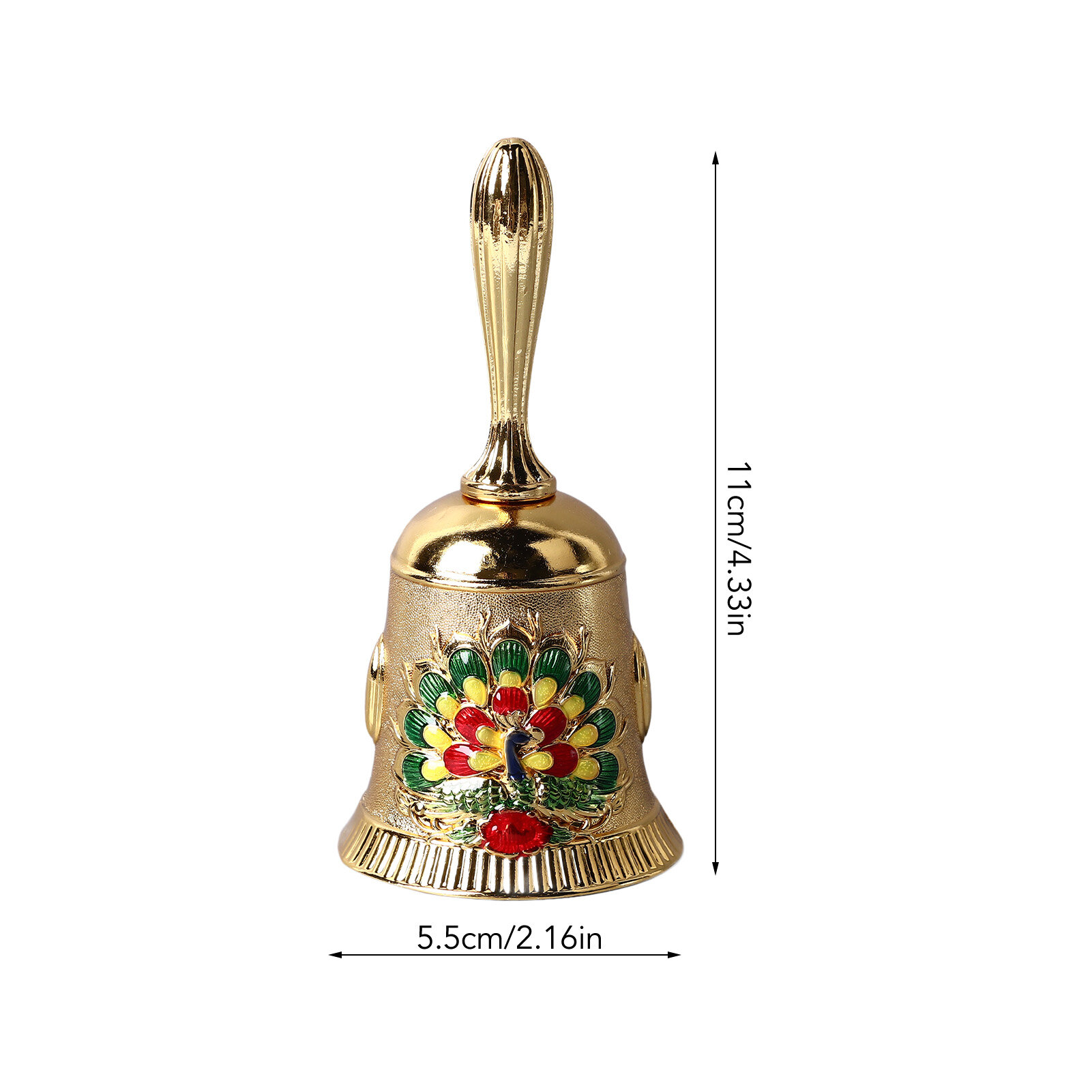 Колокольчик винтажный латунный антикварный изысканный резной узор колокольчик для звонка колокольчик для ужина, свадьбы, вечеринки, семейной школы, золотой и красочный