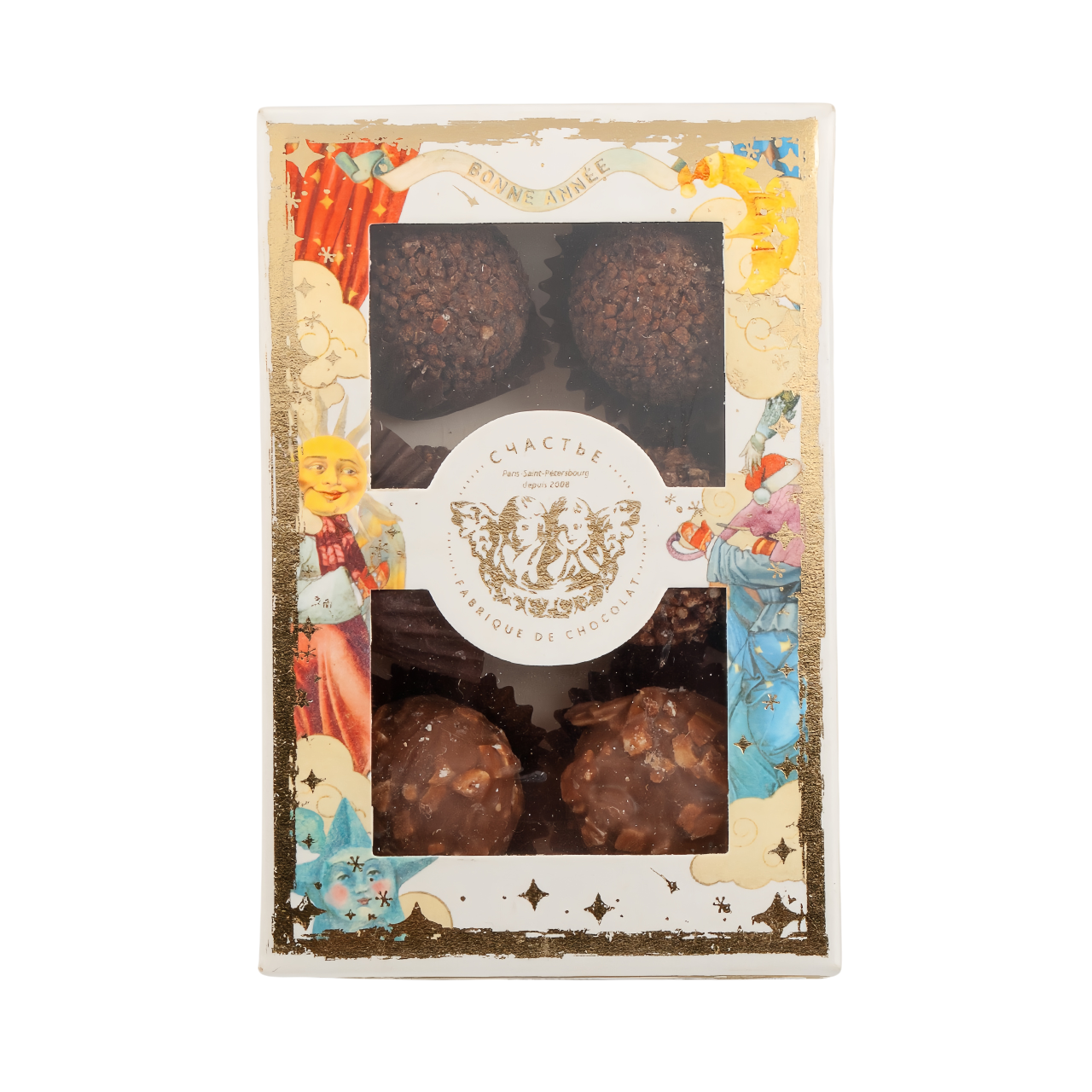 Набор шоколадных конфет Ассорти трюфелей Счастье, два вкуса , 6 шт, 90 г