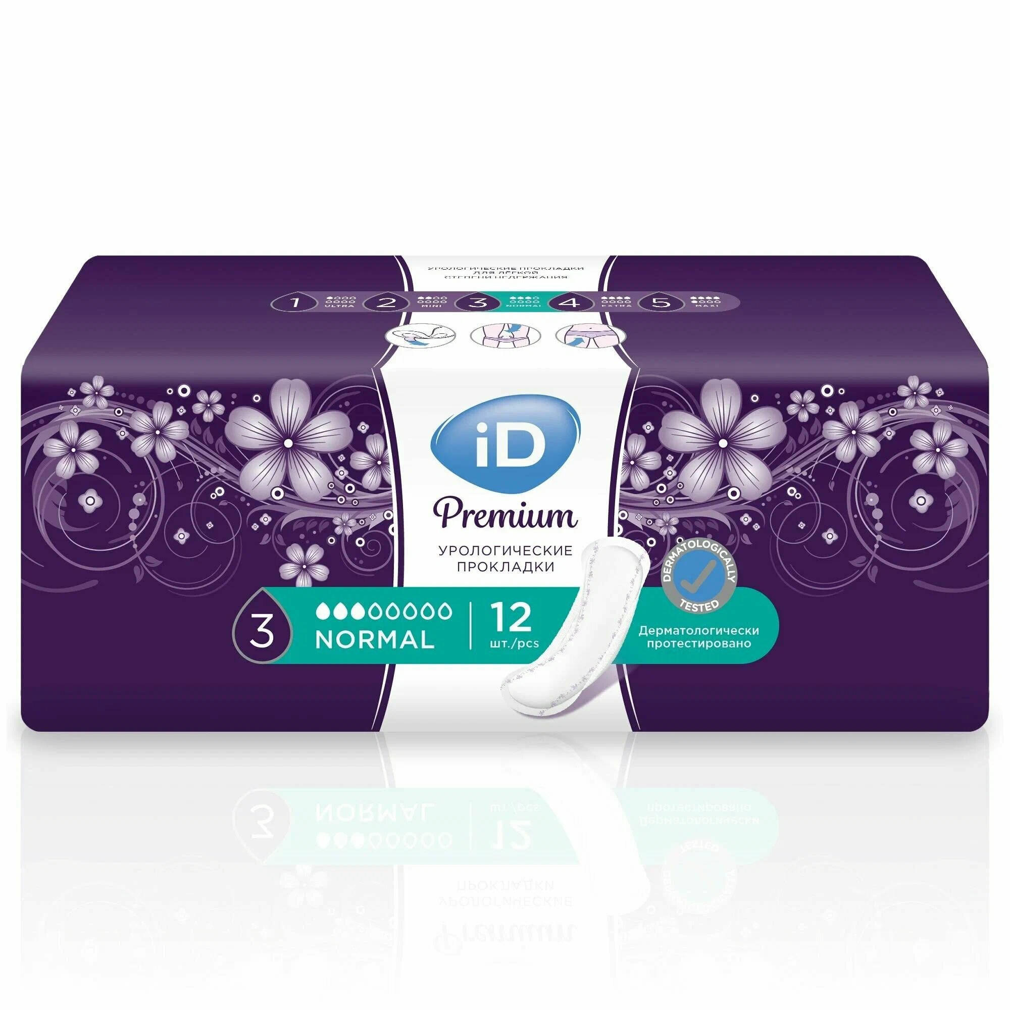 Урологические прокладки женские iD Premium Normal, 12 шт