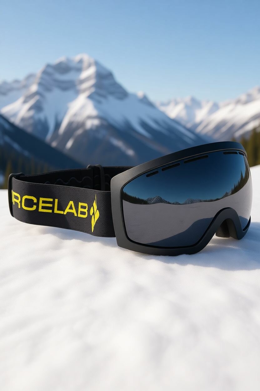 Маска горнолыжная, защитная, очки горнолыжные, защитные FORCELAB, черный