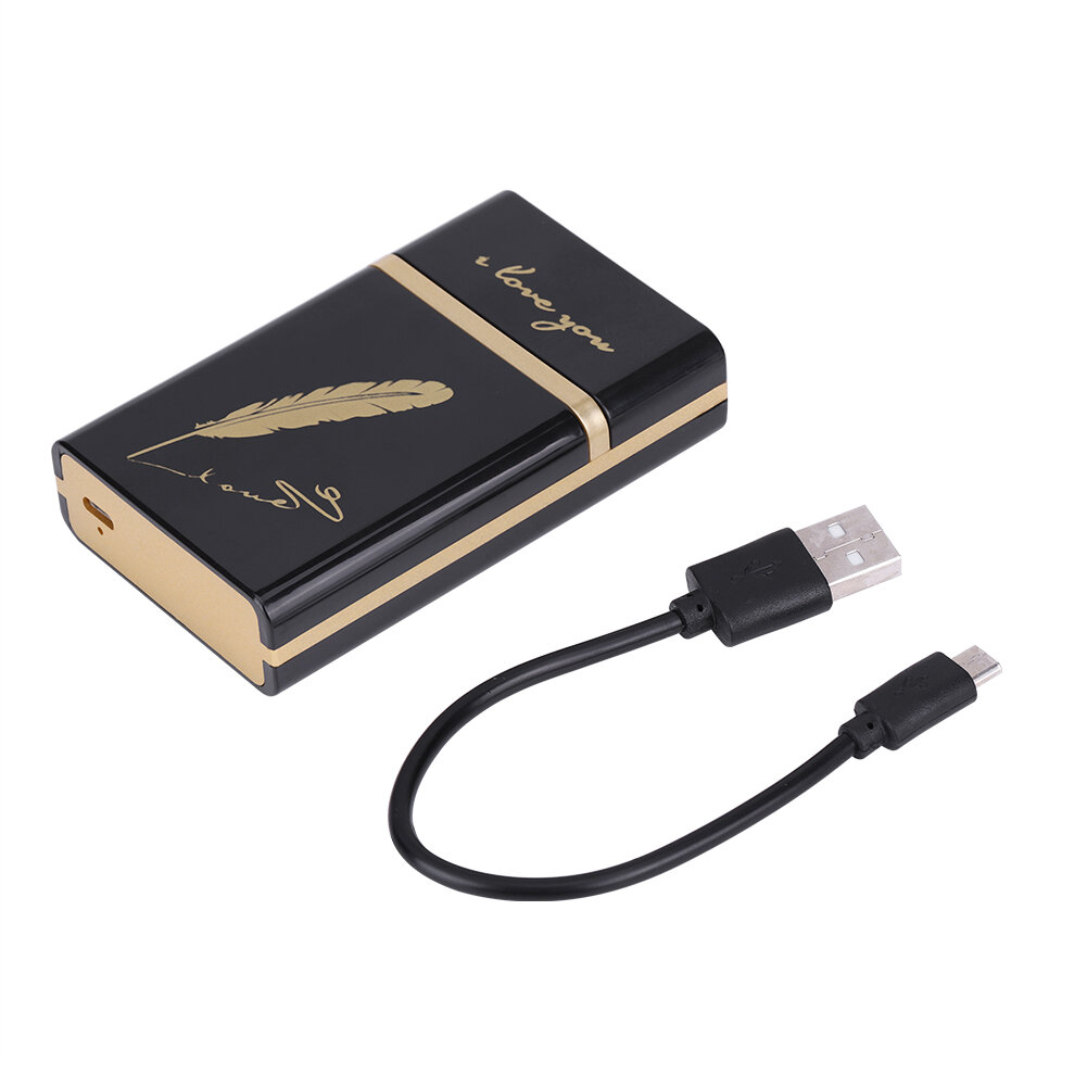 Портативный портсигар с супермини-зажигалкой с зарядкой через USB (Golden Feather)