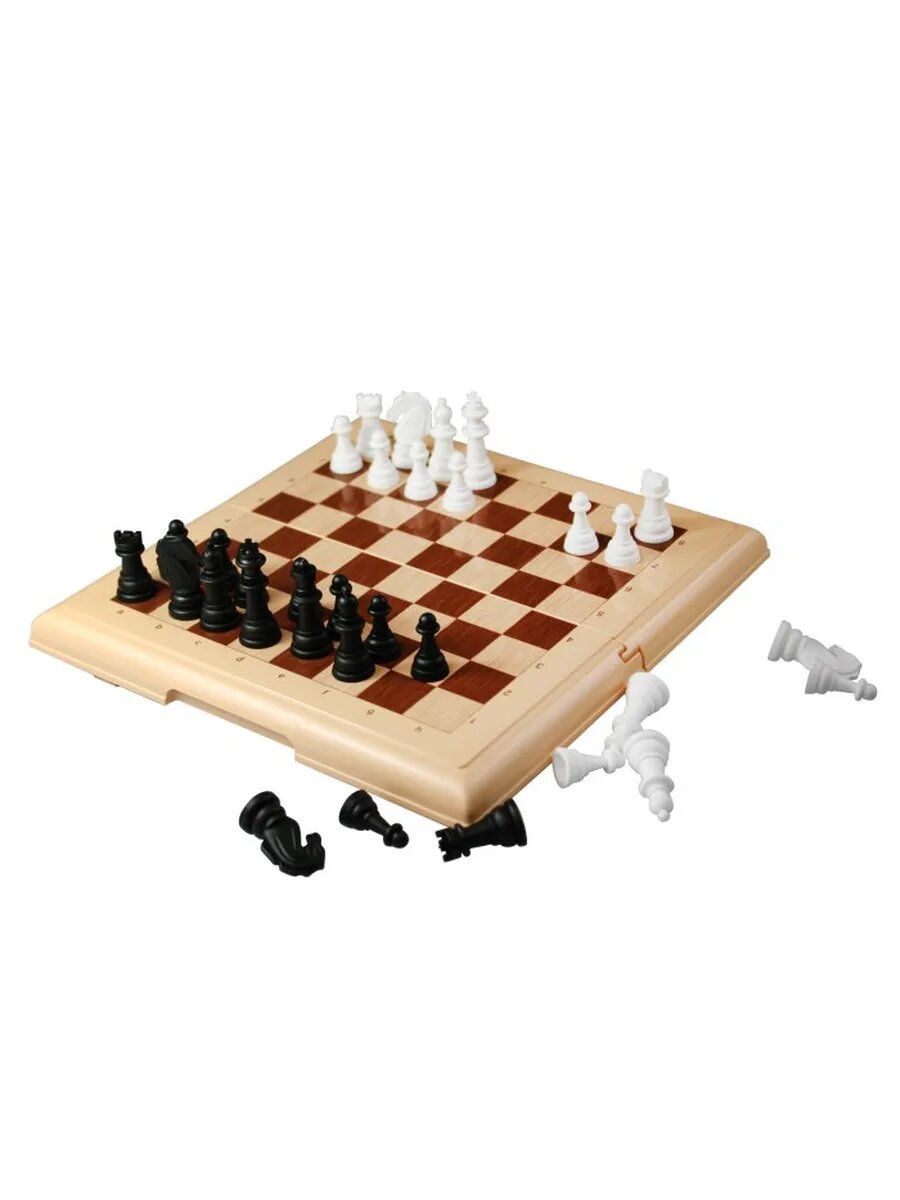 Игра настольная /Шашки-Шахматы/ в пласт. коробке (мал, беж)