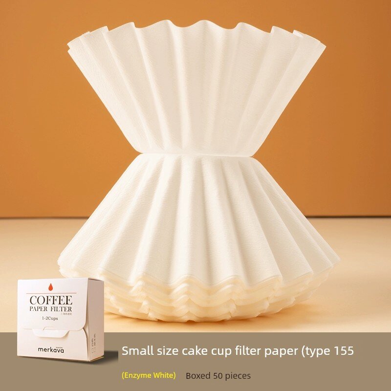 Маленькая кофейная фильтровальная бумага 155 мм, цвет Enzyme White, 50 листов в коробке для фильтрации