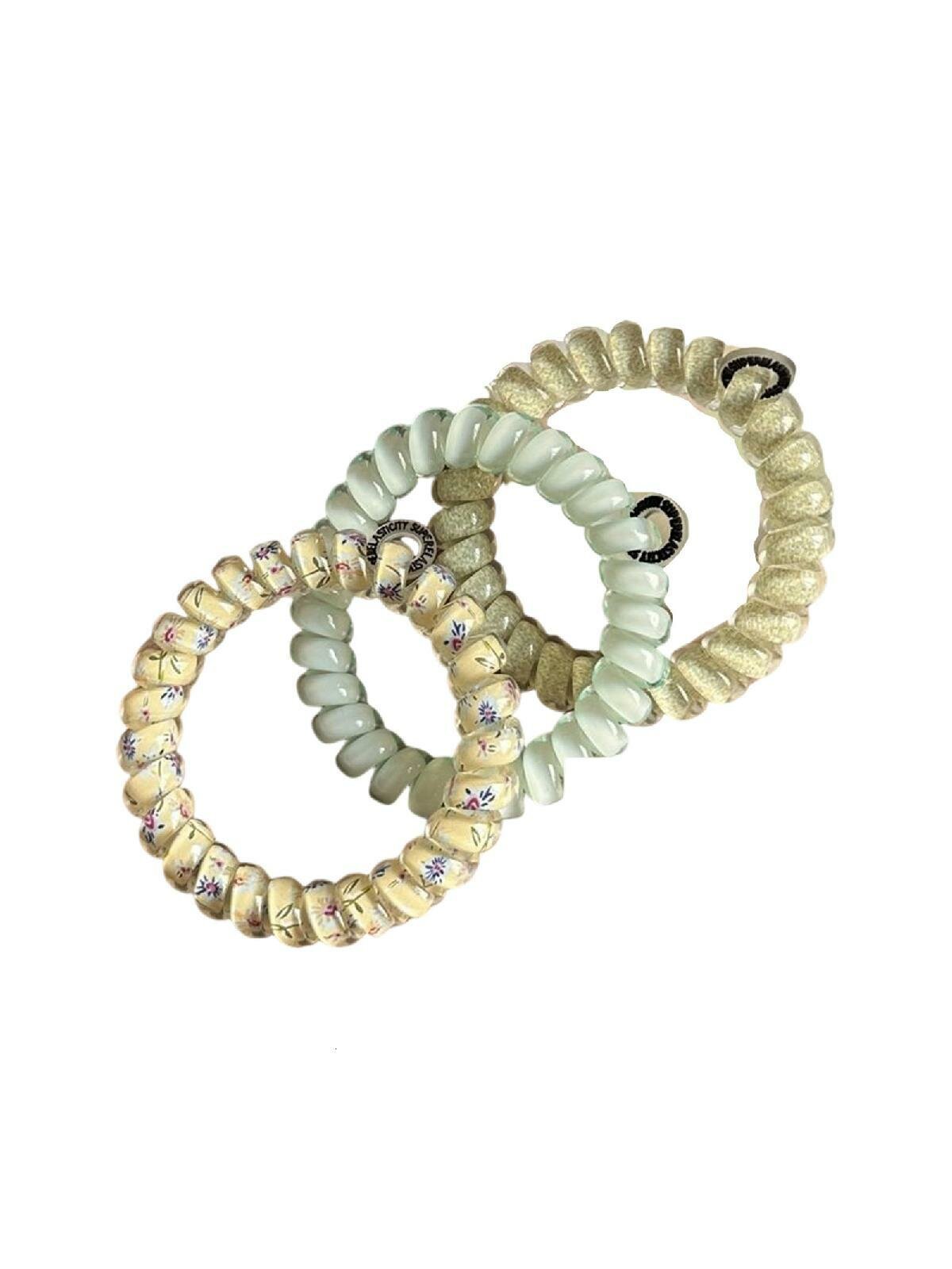 3 шт. Эластичные спирали, спирали для волос, резинки для волос для универсального типа волос, женские аксессуары для укладки волос, повседневная одежда