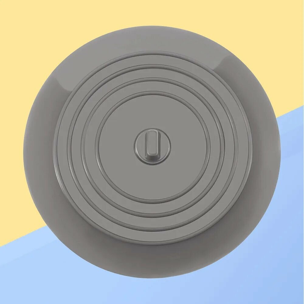 Круглая силиконовая заглушка для слива, серая, для кухонной мойки