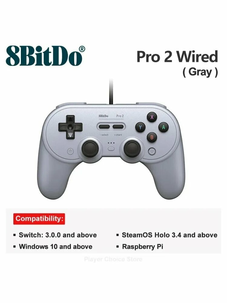 8BitDo Pro 2 Wired Геймпад Для Nintendo Switch PC Gamepad Steam Deck RetroPie Raspberry Pi Android С Изменяемой Вибрацией Turbo