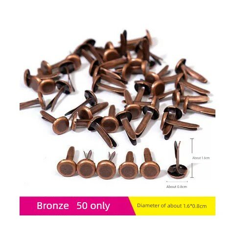 Старинно-бронзовые декоративные двухконечные гвозди для детей, 50 штук, мультяшный рисунок, безопасные аксессуары
