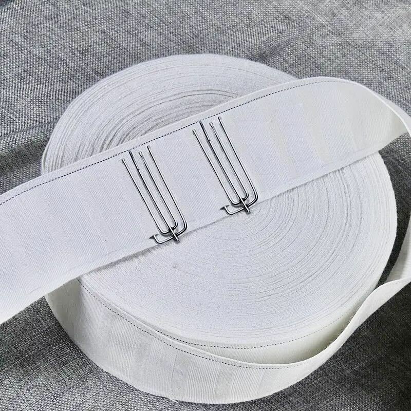Лента с четырьмя крючками, одинарный крючок, высокая экономичность, хлопковая полиэстеровая лента, оптовая лента для рабочей одежды, лента для штор, домашний текстиль