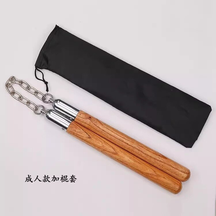 Деревянная двухсекционная палка из массива дерева для детей, студентов и взрослых, практическая двухсекционная палка, специальная деревянная красная палка