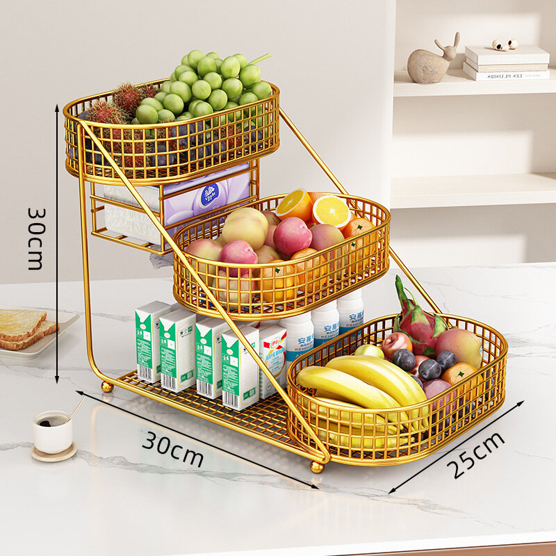 Фруктовая тарелка для гостиной, чайный столик, домашняя фруктовая тарелка, многоярусная стойка для хранения фруктов, тарелка для закусок, изысканная высококачественная корзина для хранения