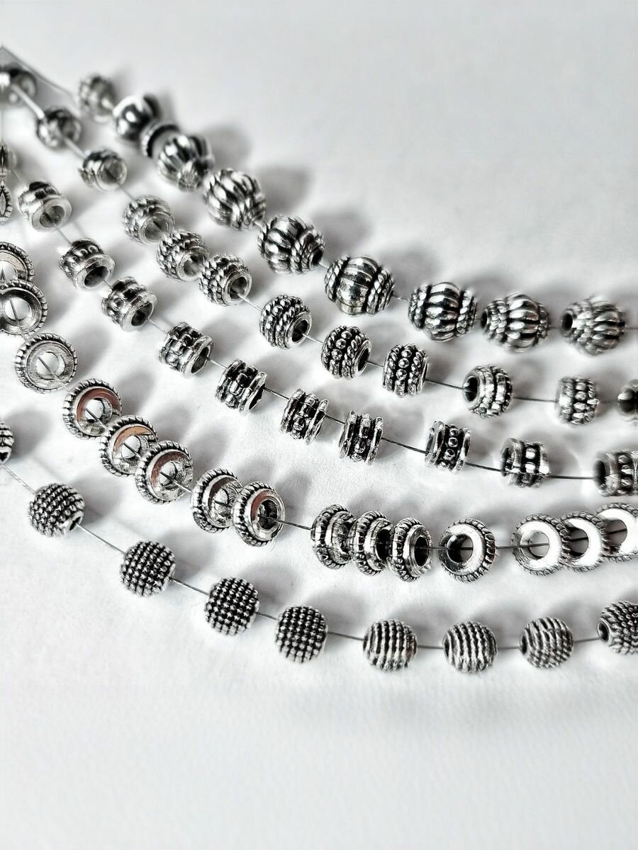 Бусины металлические 5-9мм. 90шт.