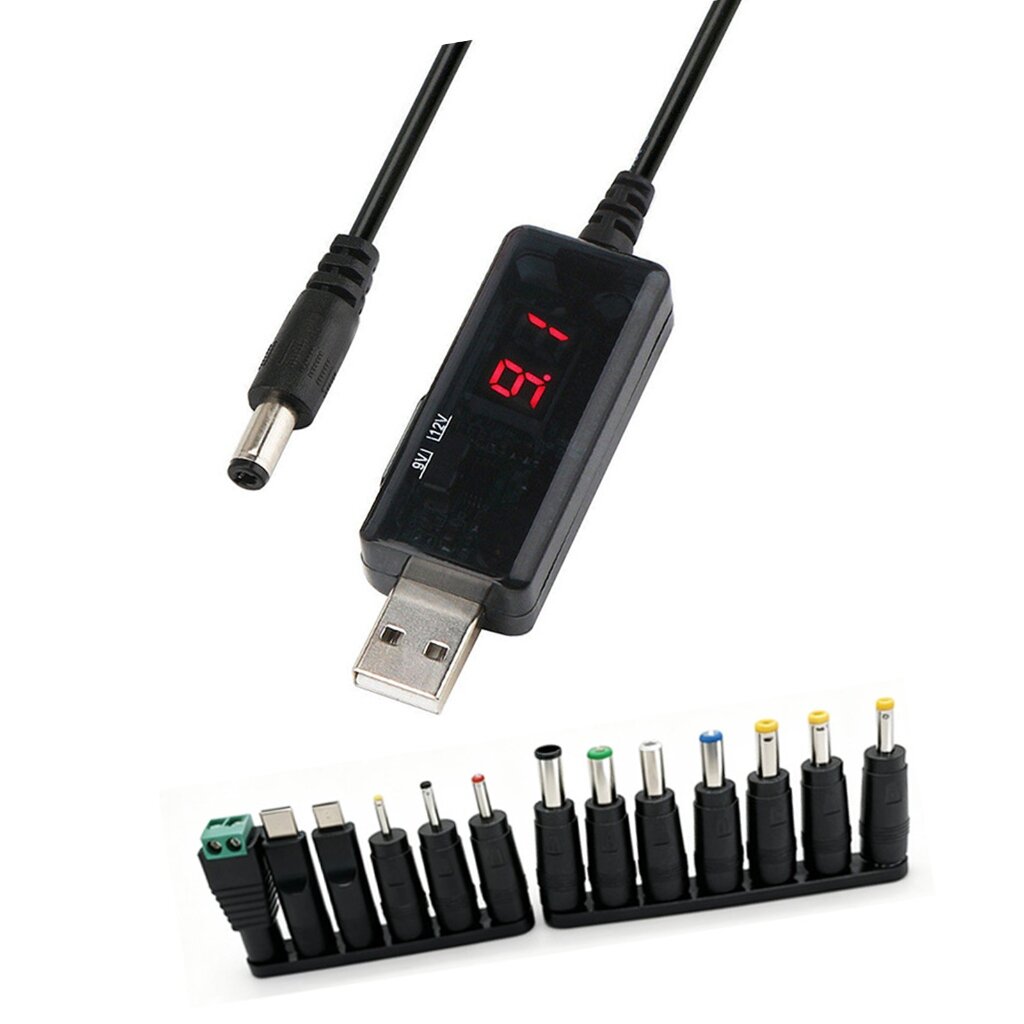 Универсальный Усилительный кабель USB-DC5.5mm с 13 адаптерами для подключения нескольких устройств в домашнем офисе и путешествиях