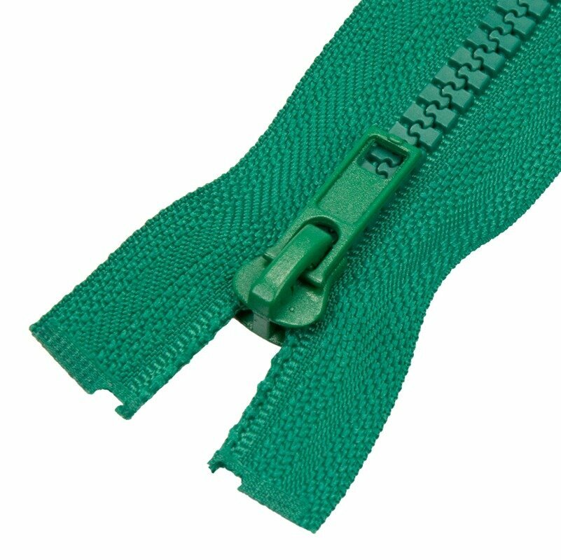 Молния тракторная Т5, 90 см, 2 бегунка, зеленый, для верхней одежды и сумок, 1 шт.