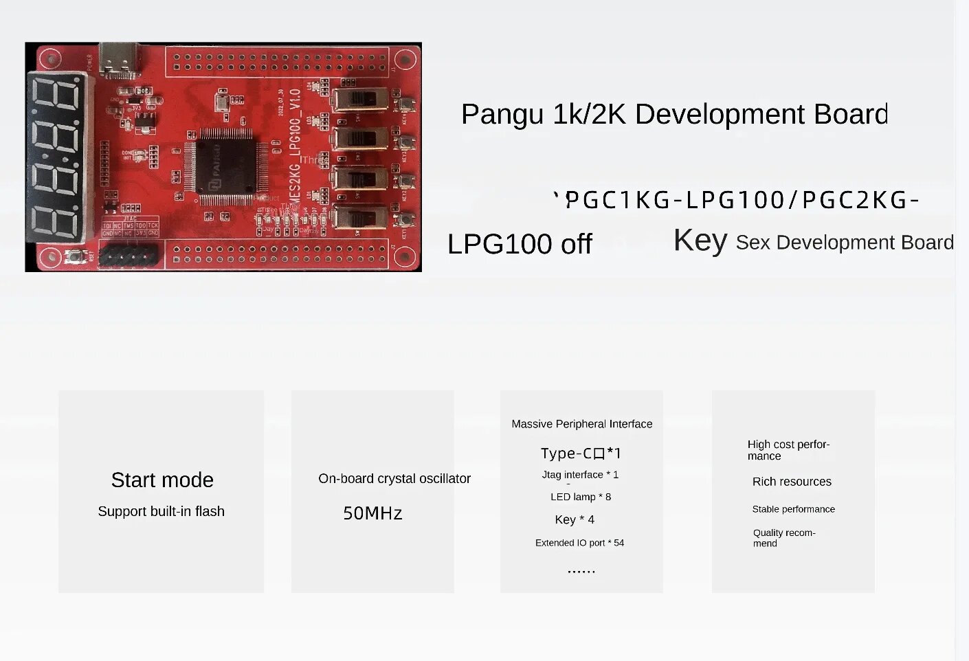 Плата разработки Pangu 1K2K, Цвет: PGC1KG and writer