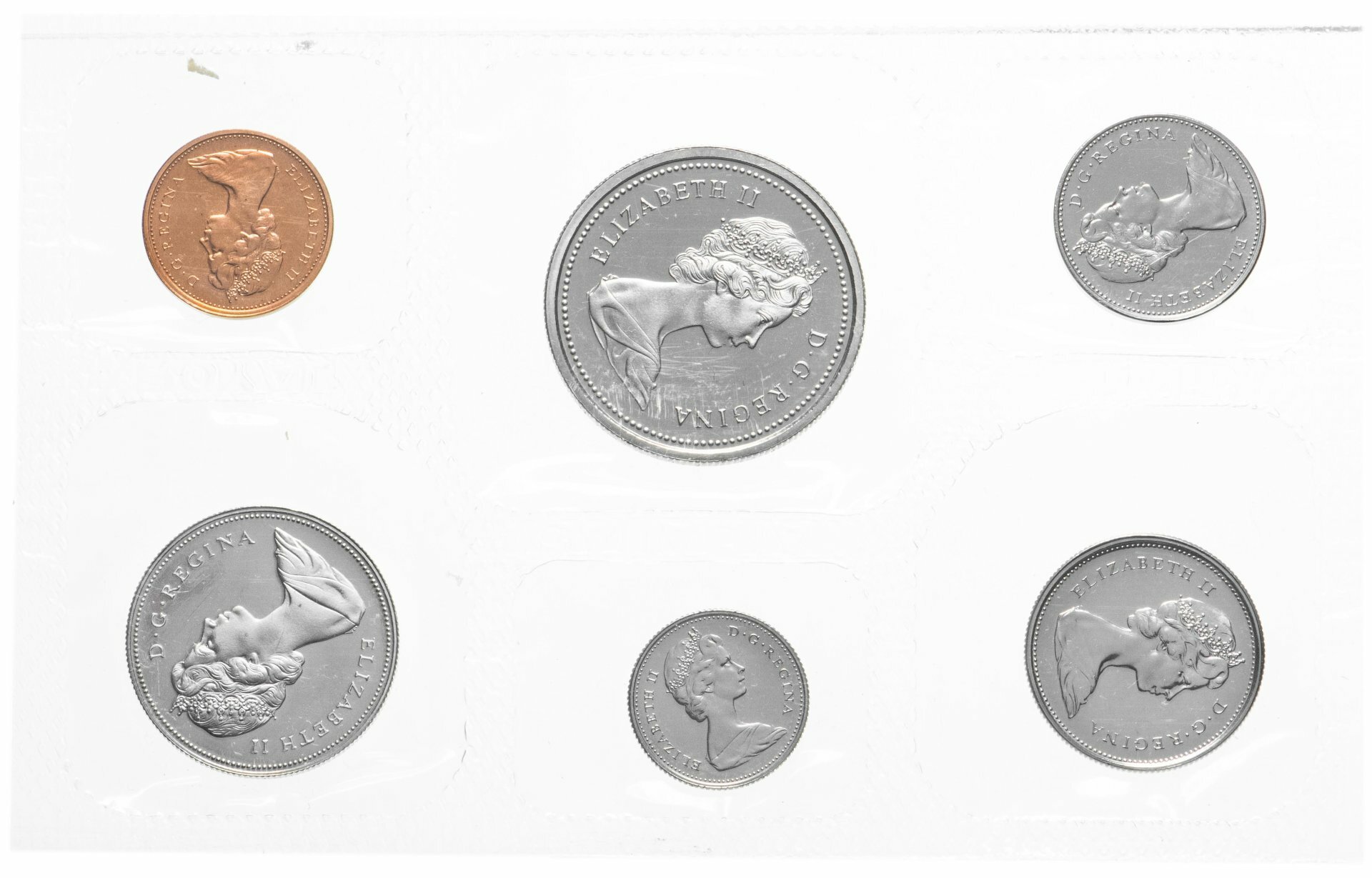 Канада набор из 6 монет 1975 в запайке, в сохранности UNC