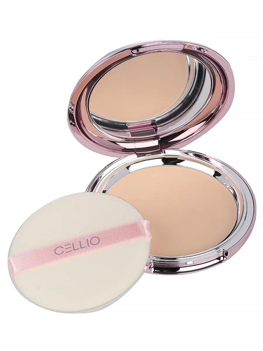 CELL PACT Пудра для лица сияющая компактная CELLIO SHINING POWDER PACT #21,20гр