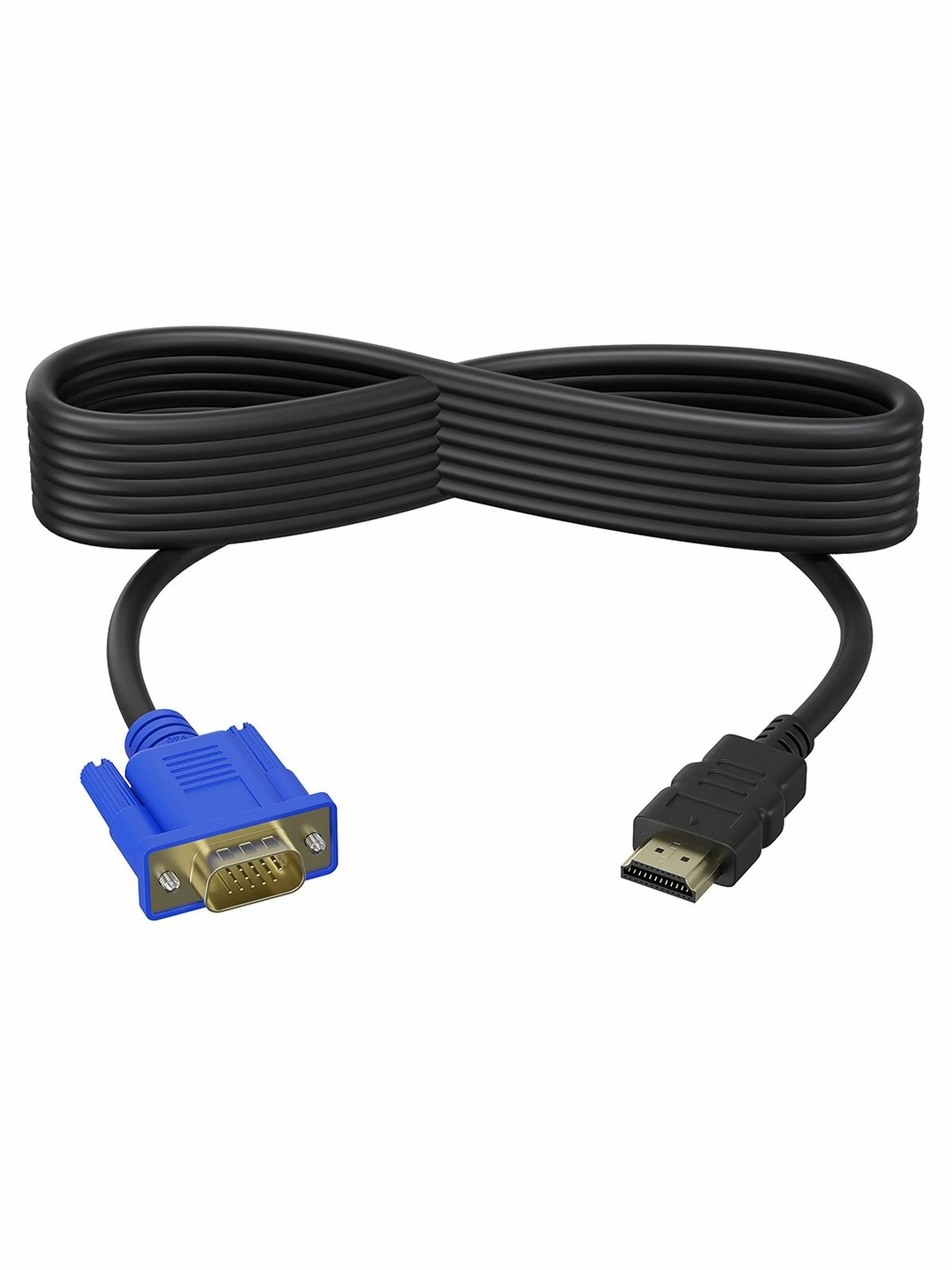 Кабель-соединитель GSMIN B57 HDMI-VGA (5 м) (без активного конвертера) (Черный)