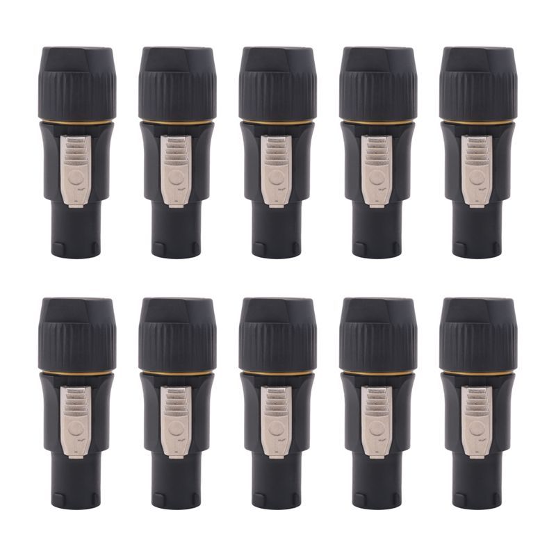 J0New-10pcs 3pins True Brocking Connecter Разъем Gult Gack Material NAC3FX-W NAC3MX-W IP65.