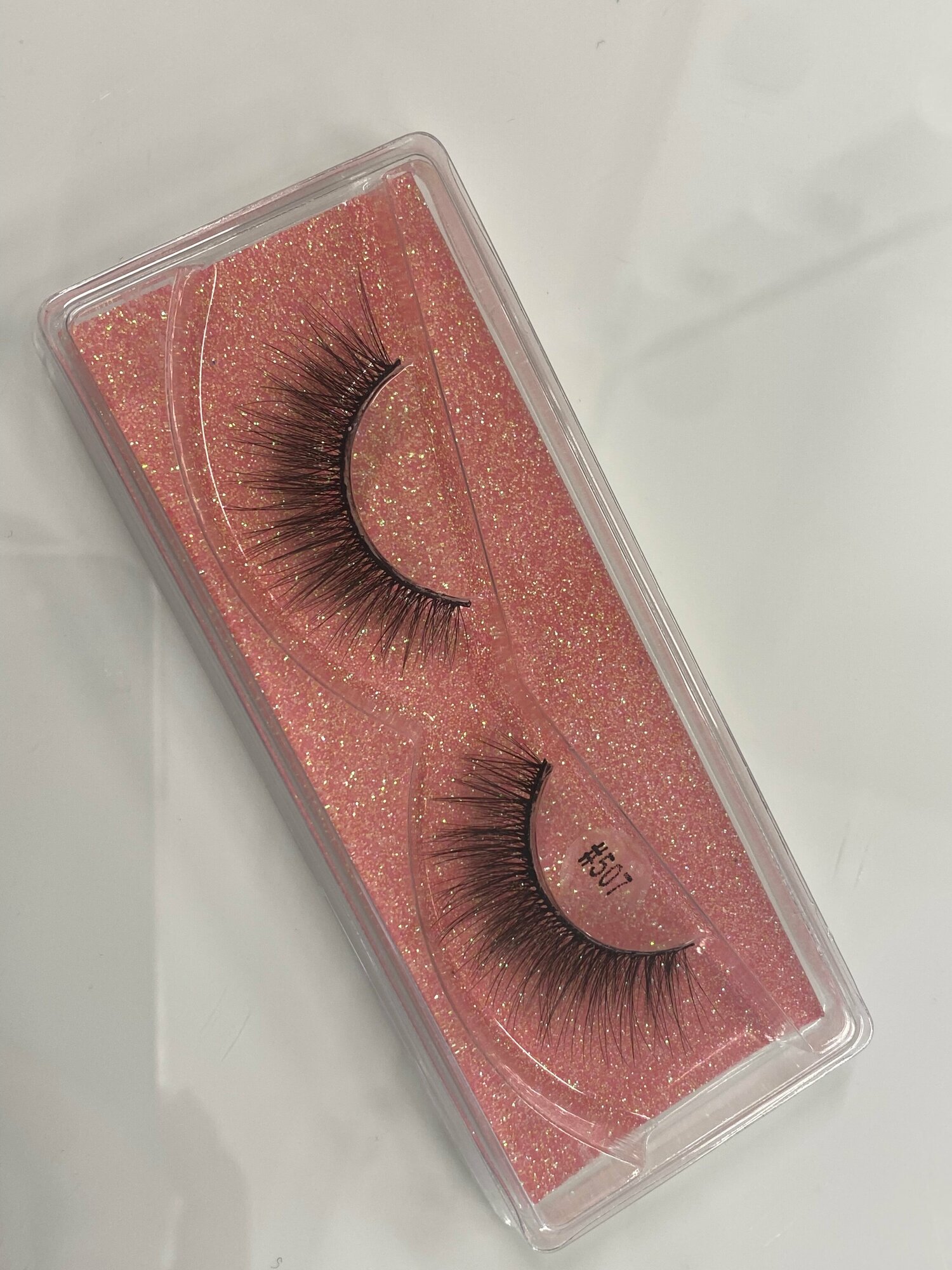 Ресницы накладные "Чёрные в розовой упаковке" 1 пара